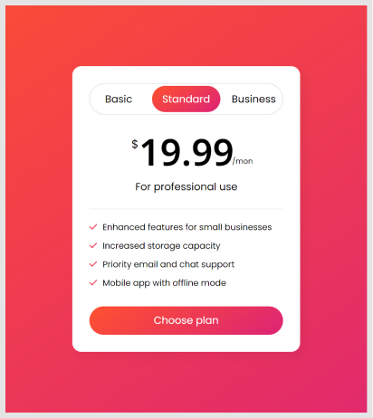 Advanced Pricing Cards with Tab Navigation by FusionElements | CodeCanyon